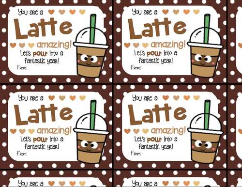 Coffee-Themed/Starbucks Gift Card Beginning-of-Year Gift Tag- You're a ...