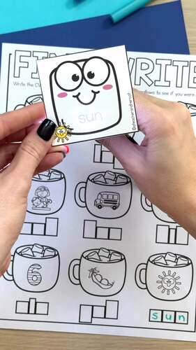 Kindergarten Winter Flashlight Activities Reveal Games CVC Letter ...