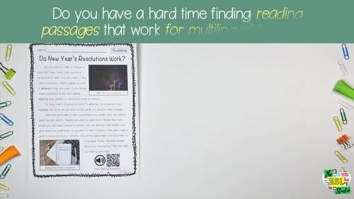 Differentiated Winter ESL Reading Comprehension Passages & Activities ...