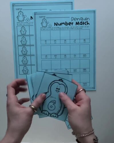 Winter Penguin Subitizing Task Cards Independent Small Group Practice ...