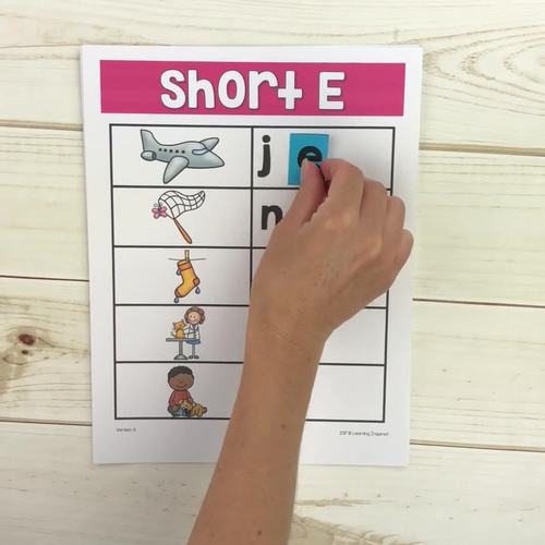 Short E Word Family Activity | Word Building Mats by Learning Inspired