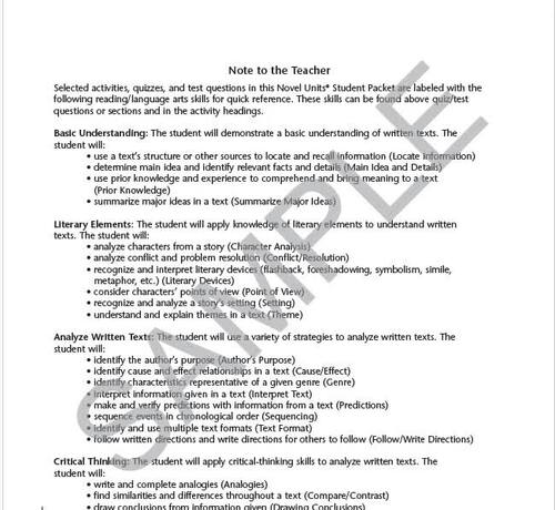 The Graveyard Book Novel Units® Student Packet Novel Study | TPT