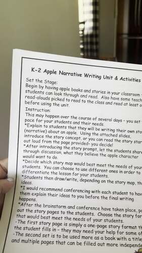 Narrative Writing Unit K-2 - Apple Themed - Digital & Print Resources!