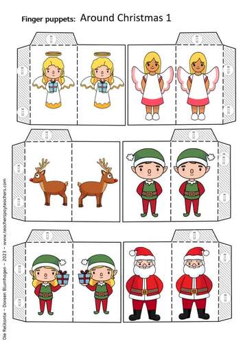 Around Christmas - Finger Puppets by Die Relitante | TPT
