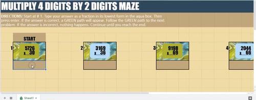 Multiply 4 Digits by 2 Digits Maze by Abaco Education Zone | TpT