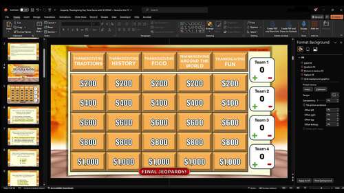 Thanksgiving Jeopardy Trivia Game - Digital Resource for PowerPoint ...