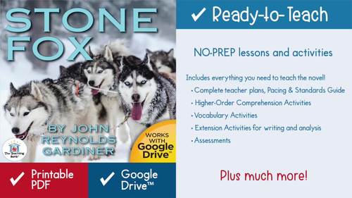 Stone Fox Novel Study Book Unit by The Teaching Bank | TPT