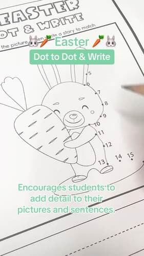 Happy Easter Dot to Dot - Writing Activity - Adding Details | TPT