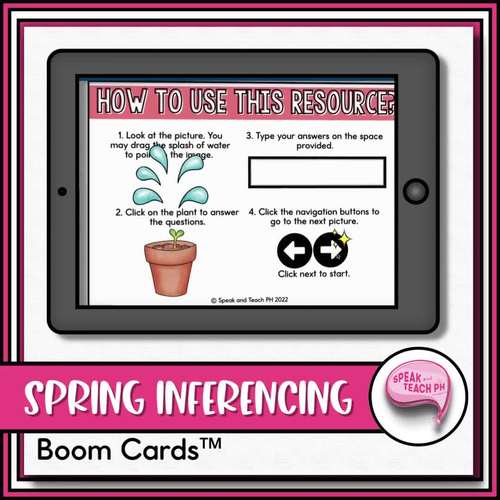 Spring Inferencing for Making Inference Speech Therapy Boom Cards