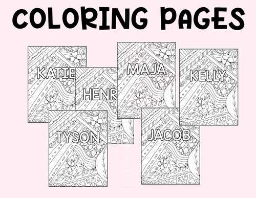 Printable Custom Name Coloring Pages, Floral Coloring Worksheets For Kids