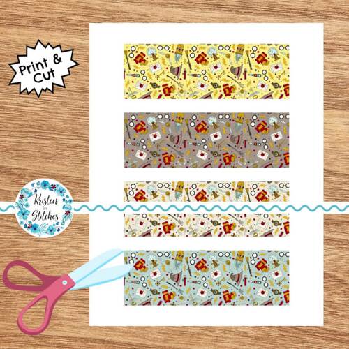 Printable 2x6 Bookmarks Set PDF PNG Magic Wizard School Book Reading ...