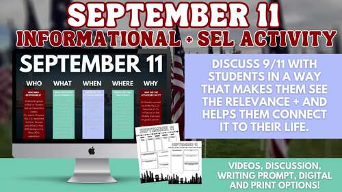 September 11 Activity Middle & High School SEL Video Engaging Digital ...