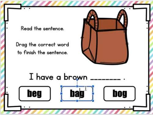 CVC Words Sentence Builder | Google Slides by Keeping Up With Ms Kissell