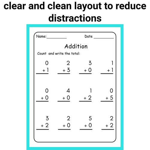 Simple Addition Worksheets Within 5 | Kindergarten Adding to 5 Practice ...