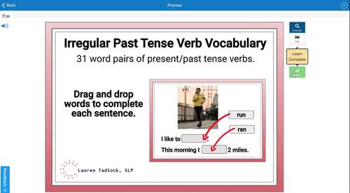 Present and Irregular Past Tense Verbs Sentences - Boom Cards Distance ...