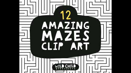 Square Maze Clip Art for Commercial Use, Maze Templates, Simple Mazes ...