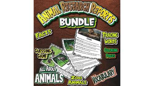 Animal Research Reports-Zoo Animals-Non-Fiction Educational Bundle