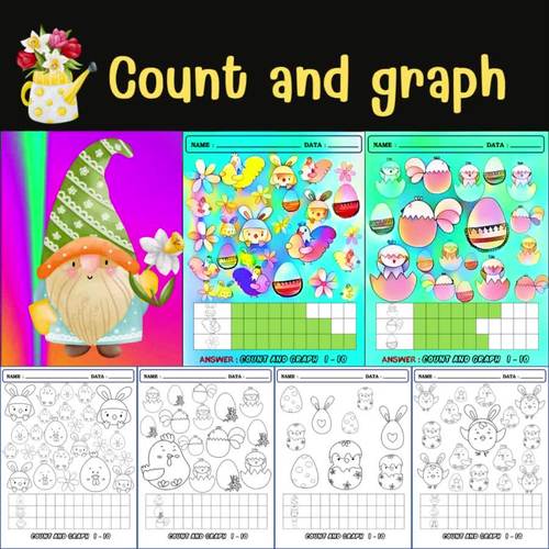 Count and graph, 1-10 counting, Easter theme by Active Learning By Doing