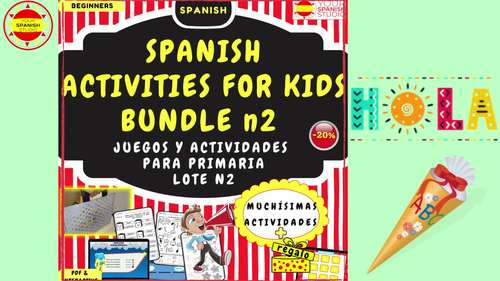 Spanish activities for Primary school Bundle N2 Nivel inicial A2
