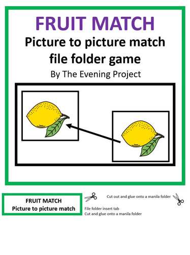 FRUIT MATCH FILE FOLDER GAME FOR KINDERGARTEN AND SPECIAL EDUCATION