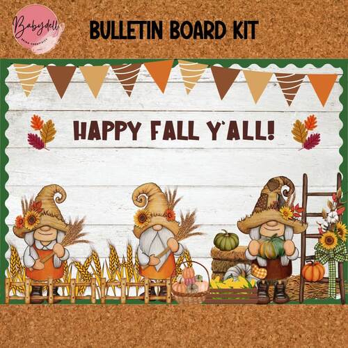 Fall Bulletin Board Door Decor Happy Fall Y'all | Fall Bulletin Board ...