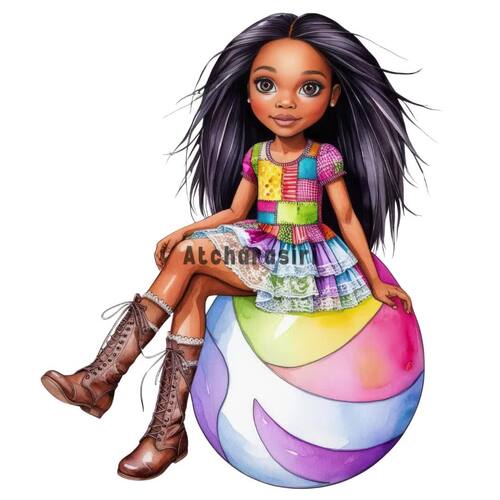 Watercolor Girl with Easter Eggs Clipart – 12 PNG Files, Transparent ...