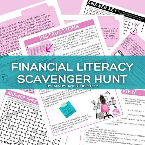 Financial Literacy Scavenger Hunt | Personal Finance Money Skills Activity