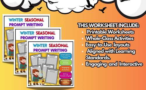 Winter Seasonal Writing Prompts Activities Morning Work 4th,5th,6th,7th ...