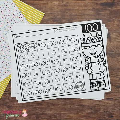 100th Day of School Activities for Kindergarten by The Printable Princess