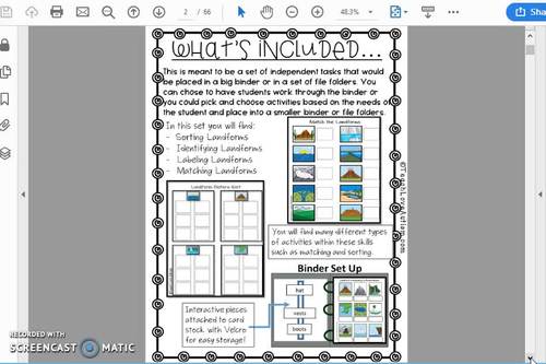 Geography File Folders: Landforms by Teach Love Autism | TPT