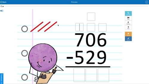 3 Digit Subtraction with Regrouping Math Boom Cards & Print Task Cards