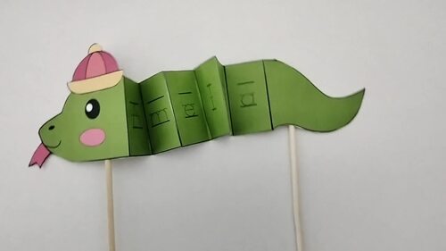 Chinese New Year 2025 Craft SNAKE PUPPET NAME CRAFT Lunar New Year EDITABLE