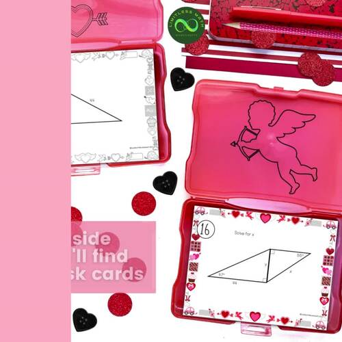 Valentine Task Cards - Right Triangle Trig Ratios (SOH-CAH-TOA) - NO PREP