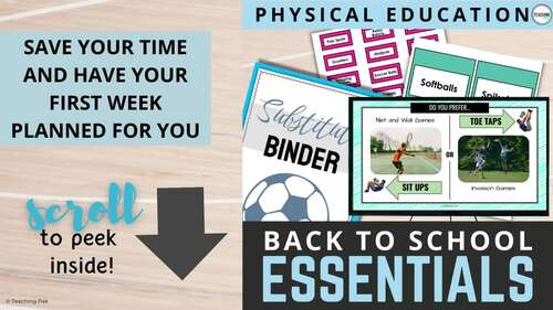 Phys Ed Back to School BUNDLE | Sub Plans / Cooperative & First Day ...