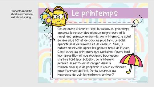 French Spring Digital Activities | Le printemps by French Toast Lessons
