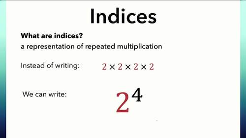 Indices and Scientific Notation lesson template | with animation