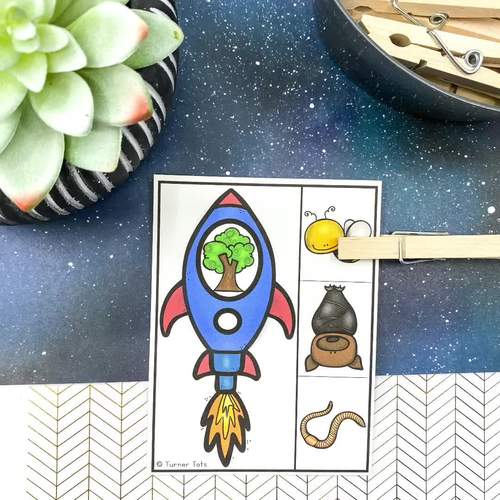 Space Rhyming Activity - Rocket Rhymes Task Cards Outer Space Literacy ...