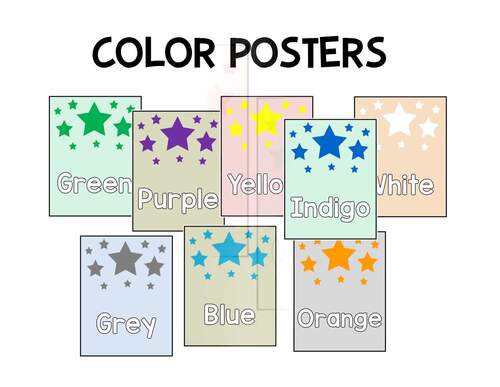 Printable Calm Colors Color Posters, Editable Color Posters, Classroom ...