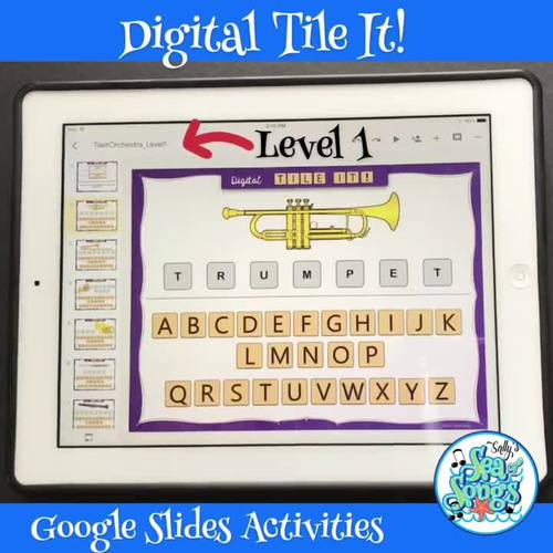 Tile It! Digital Letter Spelling Orchestra Edition for Paperless Classrooms