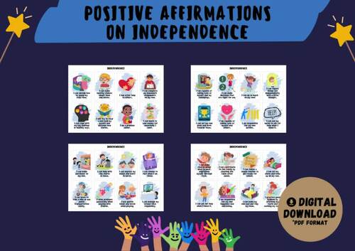 32 Positive Affirmation Cards on Independence for Children | TPT