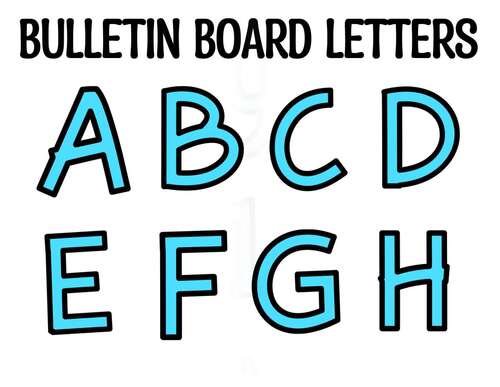 Printable Blue Bulletin Board Large Alphabet Letters, Alphabet Letters ...