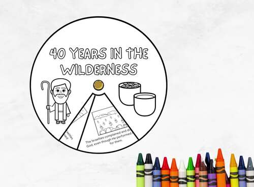 40 Years in the Wilderness Bible Lesson Spinning Wheel, Sunday School Craft