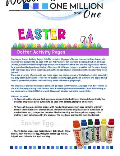 Easter Fine Motor Dot Marker Activities | Printable Dab & Dot ...