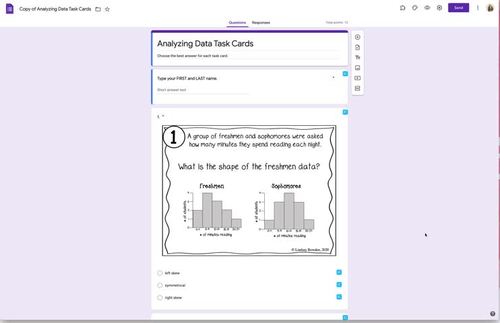 Distance Learning: Data Analysis Digital Task Cards | TPT
