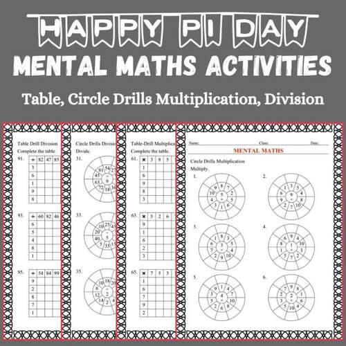 Pi Day Activities Fun Mental Maths Circle, Table Drills Multiplication ...