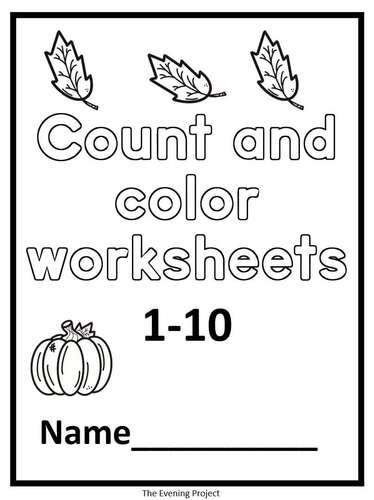 Count and color worksheets 1-10/Math fall themed worksheets for K ...