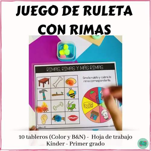 Spanish Rhyming Games | Actividades Con Rimas | Juego by Joyfully Dual