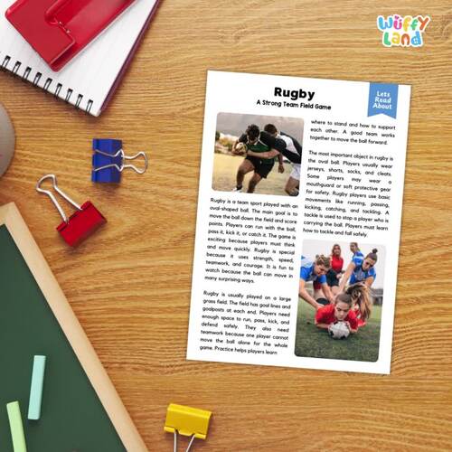 Rugby Sports Reading Passages - Reading Comprehension and Informational ...