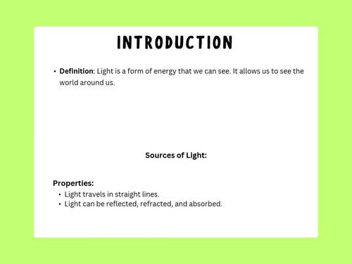 Light and Shadow Experiments PowerPoint Presentation + 3rd 4th 5th ...