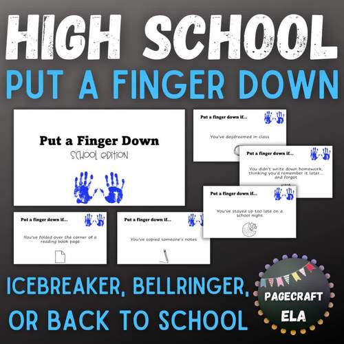 Put a Finger Down | High School Edition | Fun | Icebreaker by Pagecraft ELA